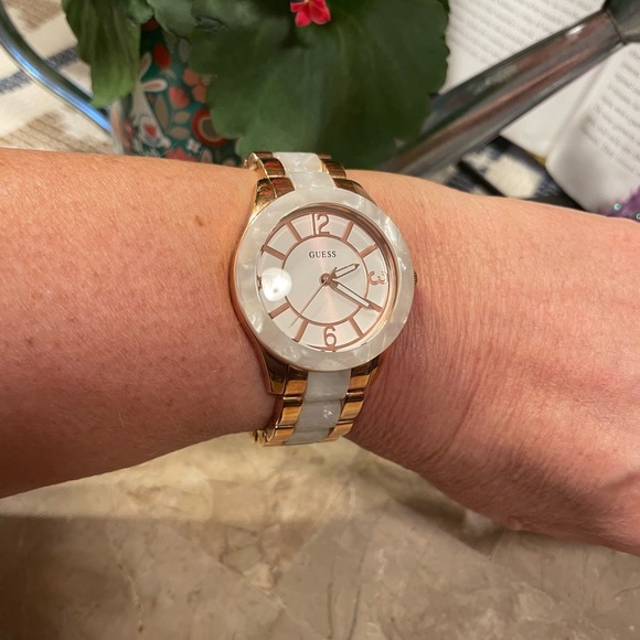 Guess | Jewelry | Guess Rose Gold Mother Of Pearl Watch | Poshmark